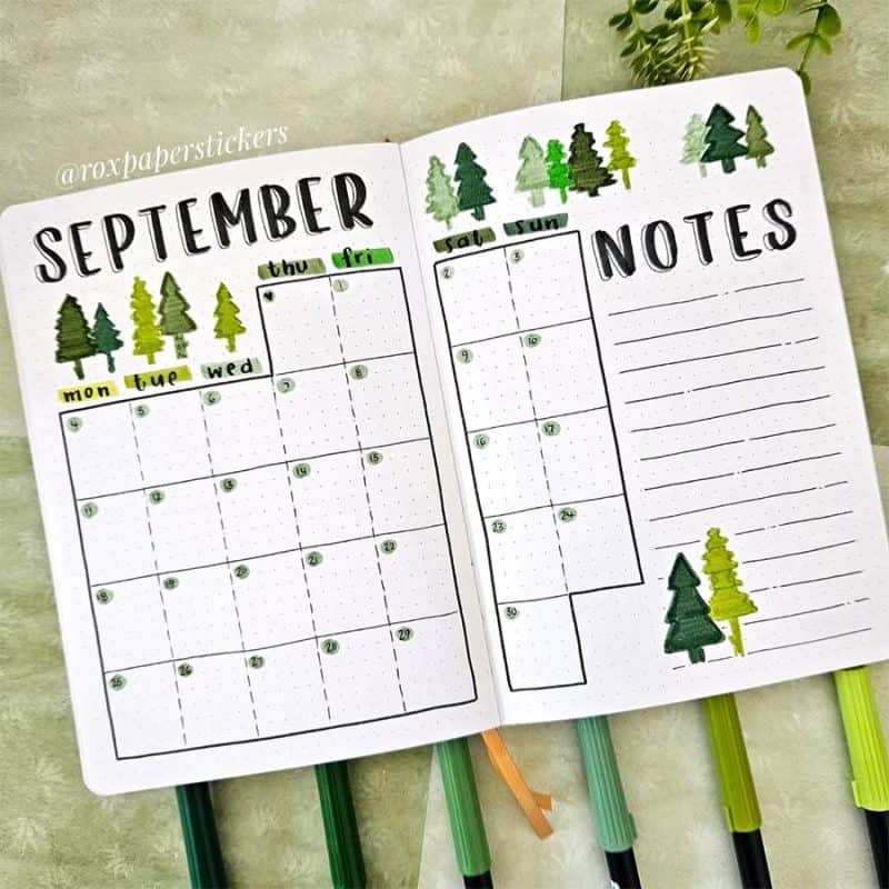 17 Stunning Green Bullet Journal Ideas