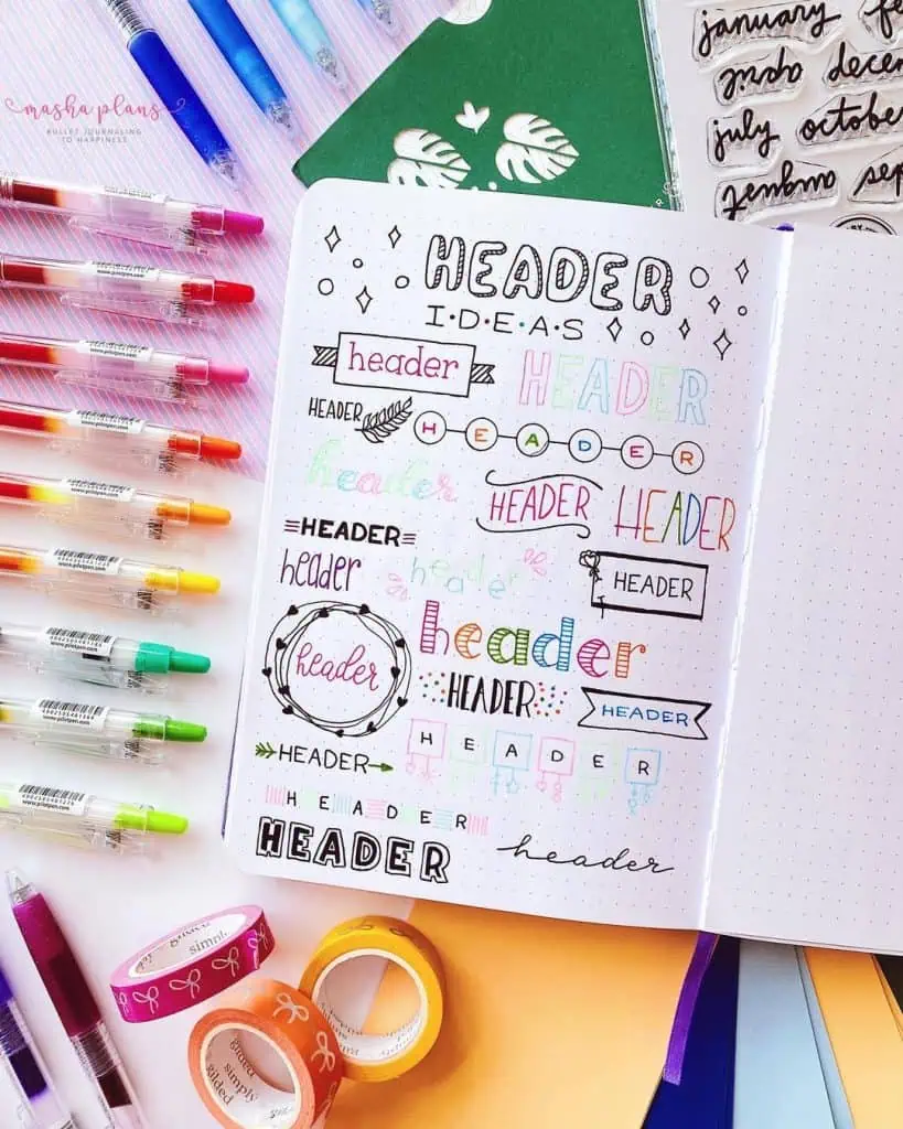 Cute Title Ideas For Notes And Bullet Journal