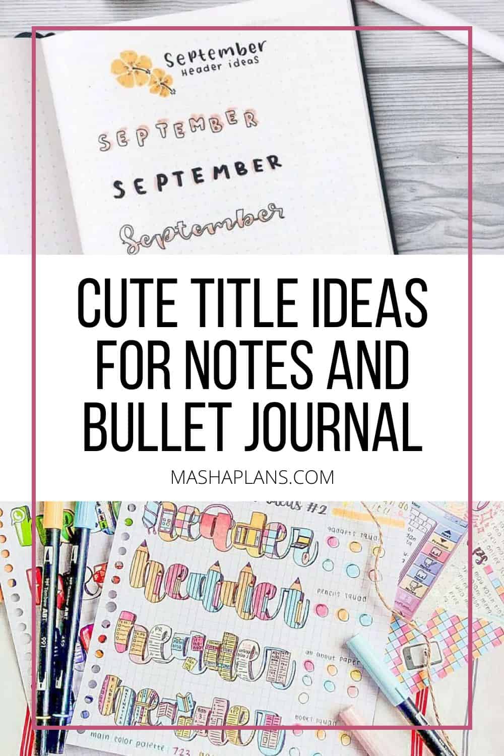Cute Title Ideas For Notes And Bullet Journal