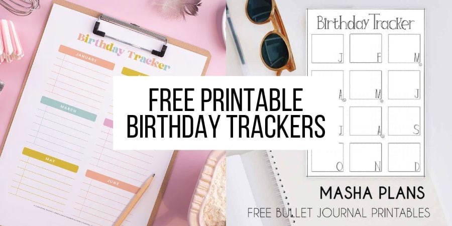 Free Bullet Journal Birthday Tracker Printables