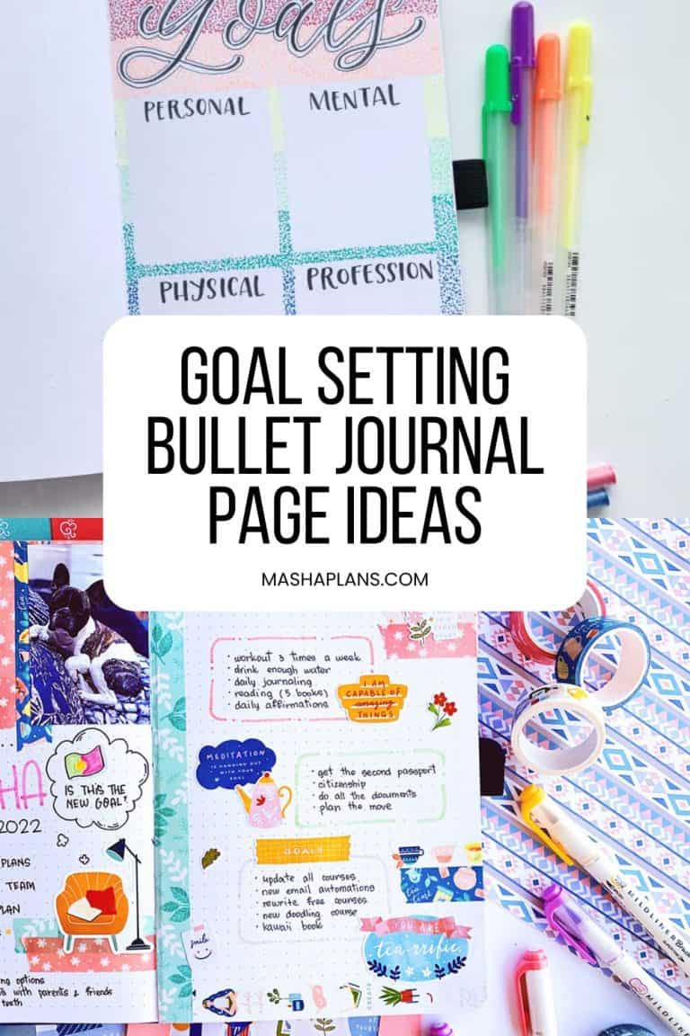 15 Goal Setting Bullet Journal Page Ideas