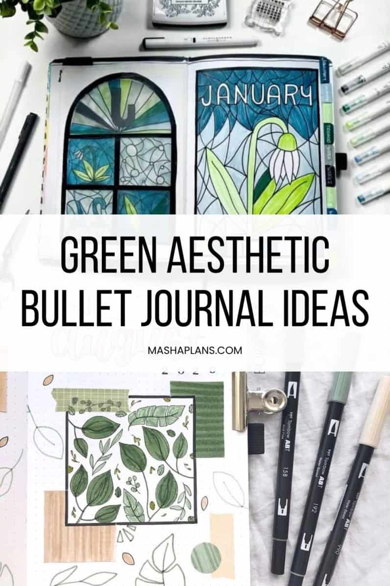 15 Green Aesthetic Bullet Journal Ideas