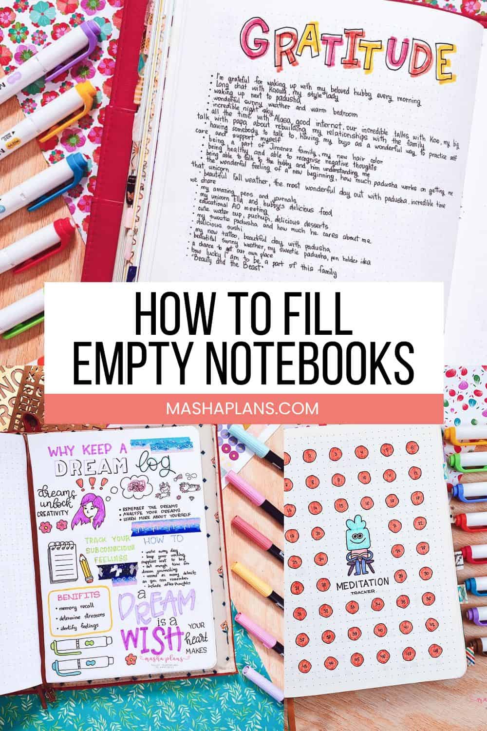 How To Fill Empty Notebooks: 25 Ideas