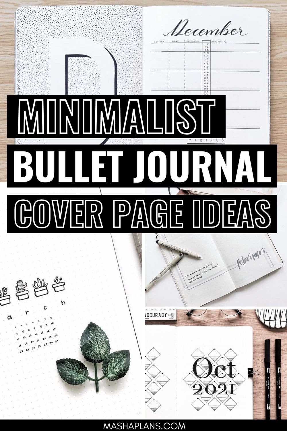 Minimalist Bullet Journal Cover Page Ideas