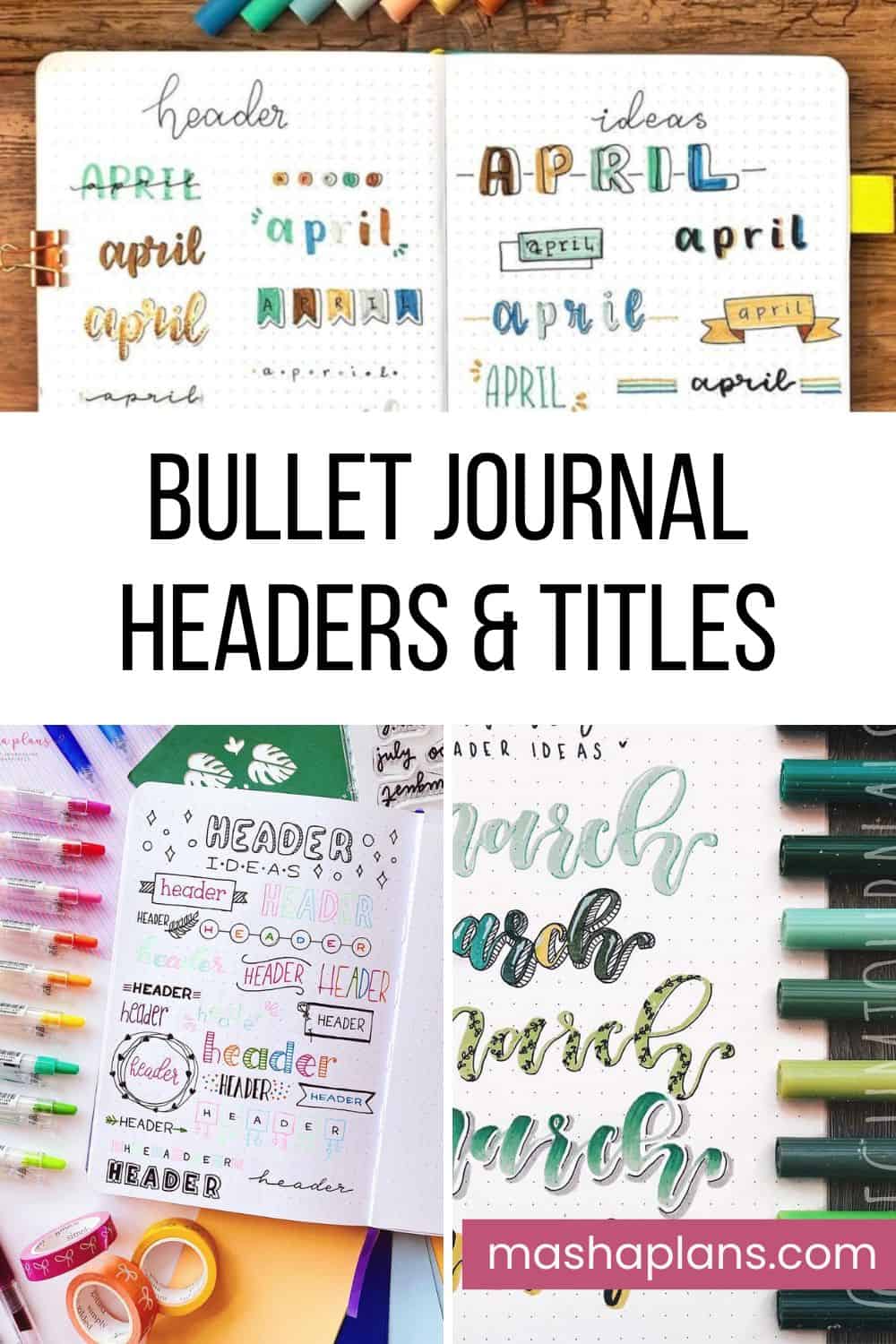 Top Bullet Journal Header And Title Ideas