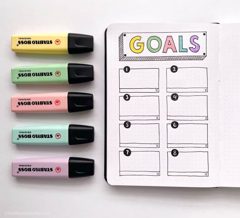 15 Goal Setting Bullet Journal Page Ideas