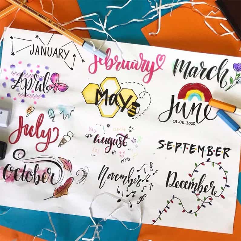 Top Bullet Journal Header And Title Ideas