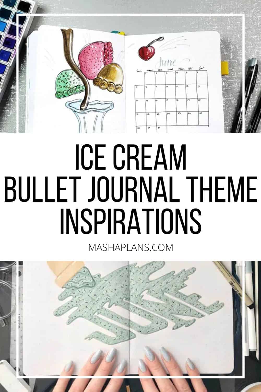 19 Sprinkly Ice Cream Bullet Journal Theme Inspirations