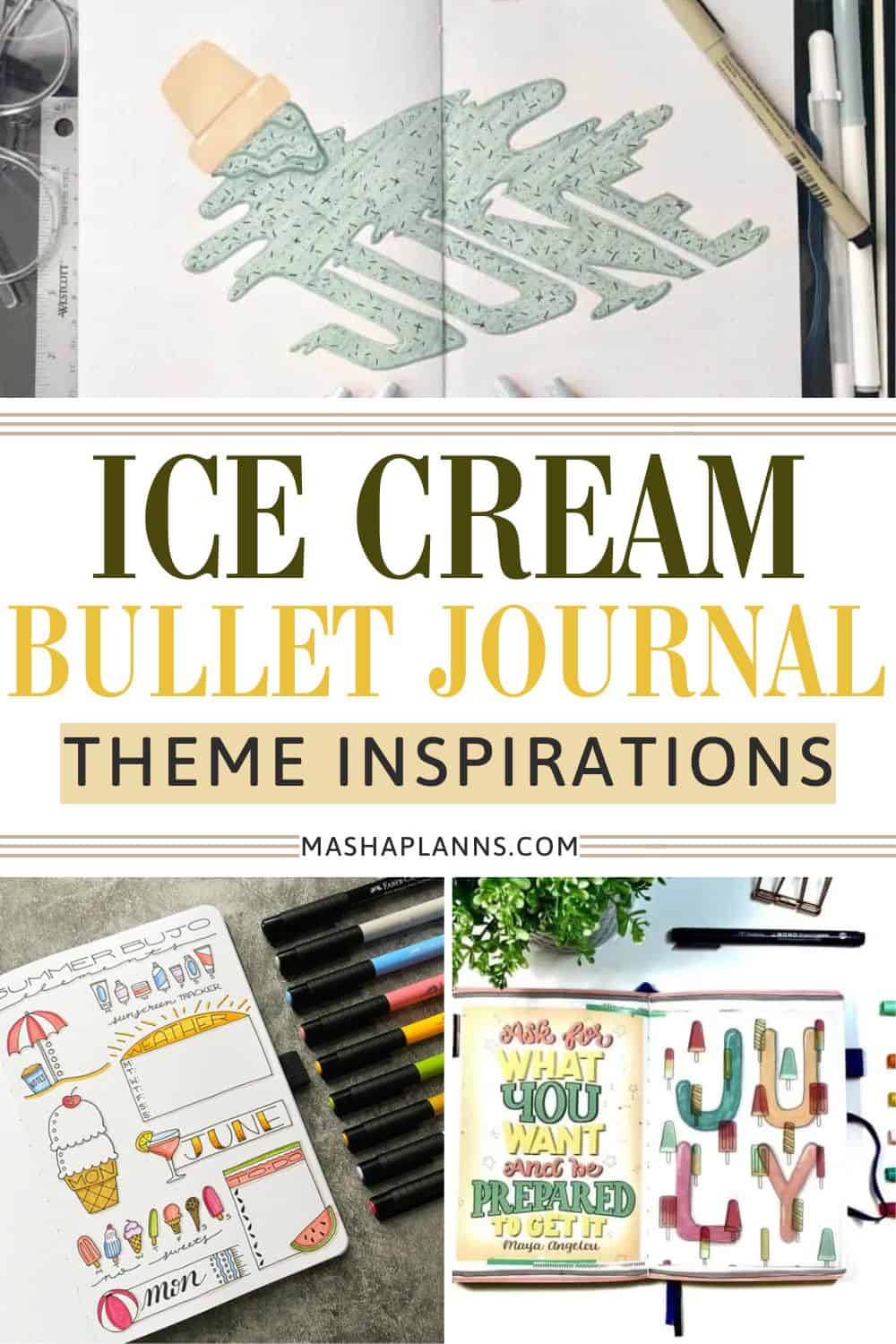 19 Sprinkly Ice Cream Bullet Journal Theme Inspirations