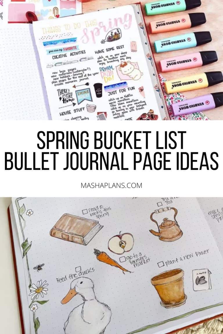 13 Spring Bucket List Bullet Journal Page Ideas