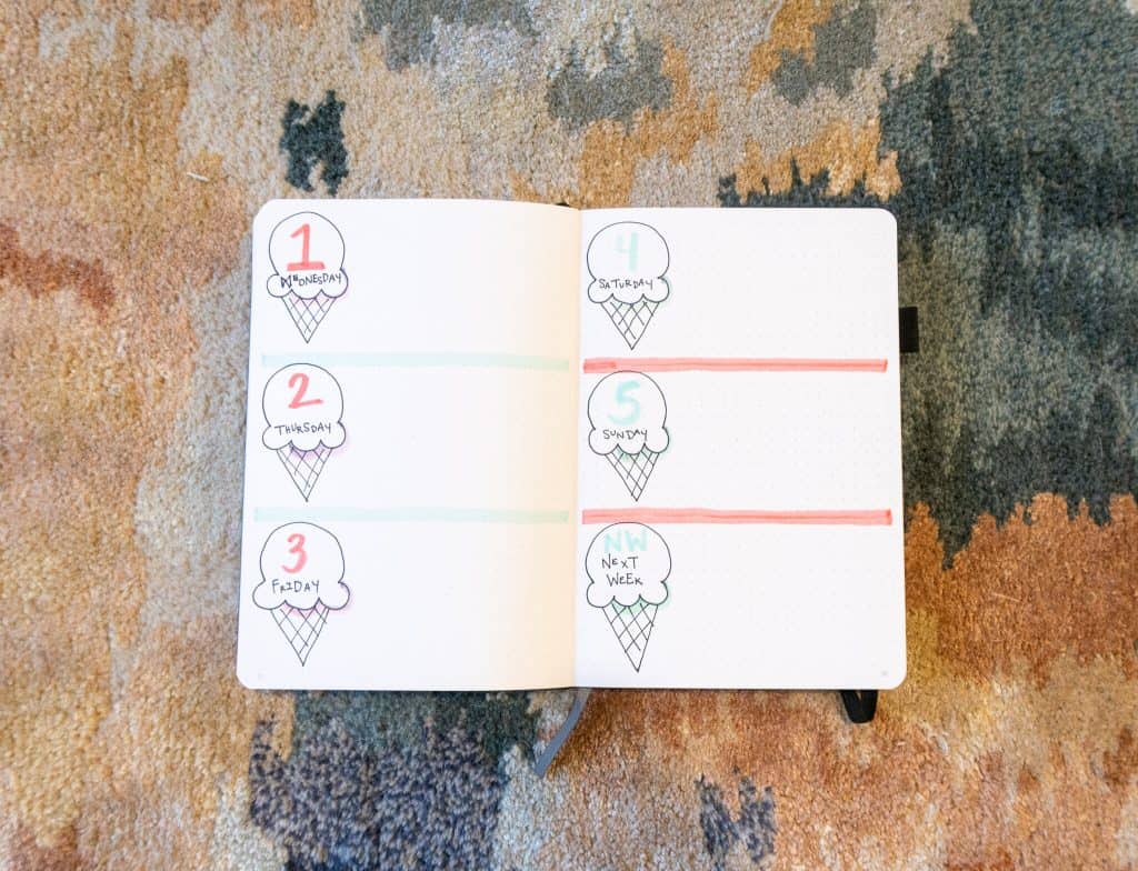 19 Sprinkly Ice Cream Bullet Journal Theme Inspirations