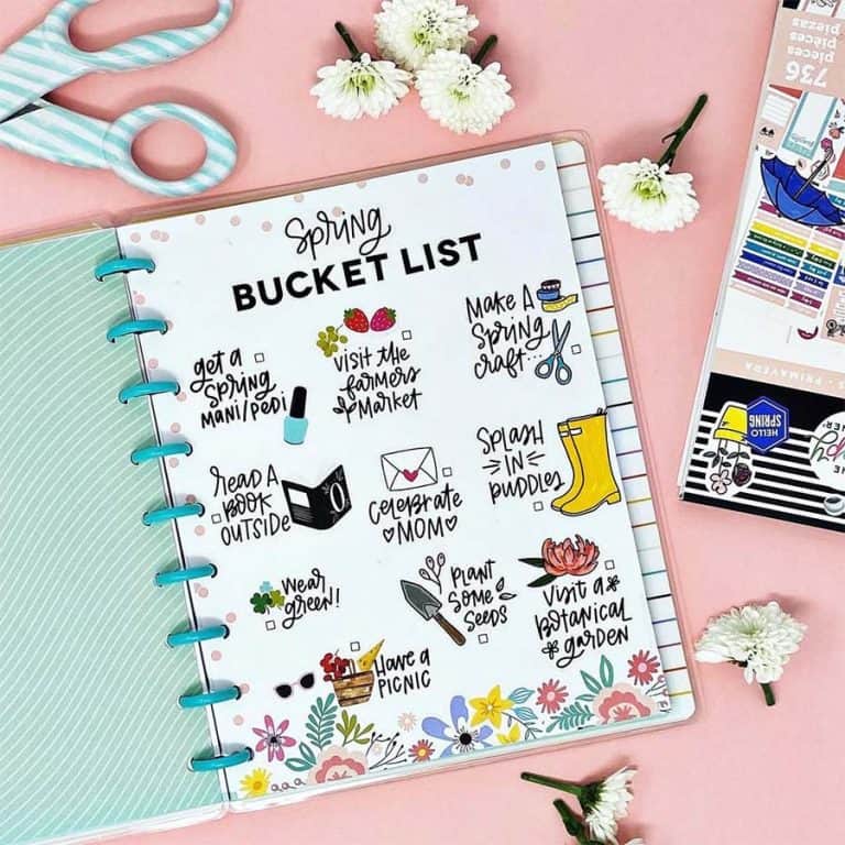 13 Spring Bucket List Bullet Journal Page Ideas