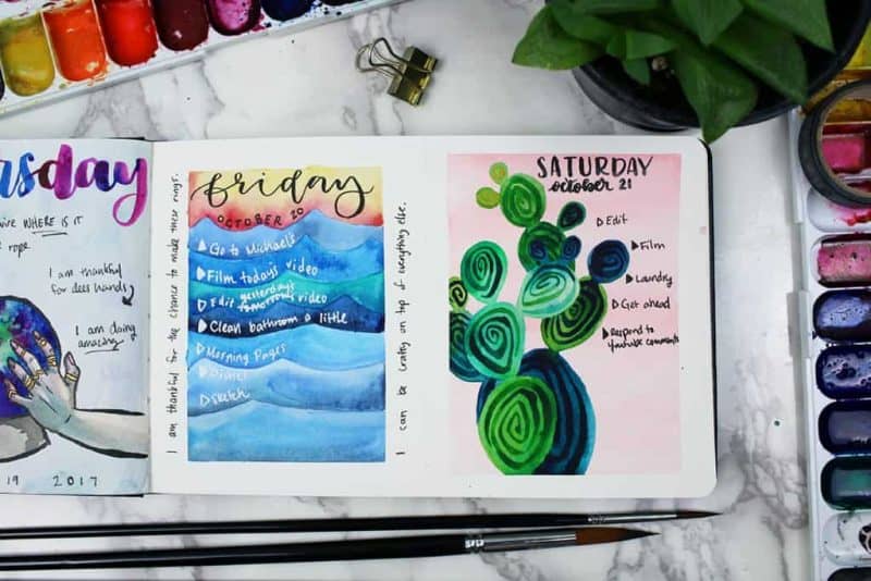 15 Beautiful Watercolor Bullet Journal Ideas