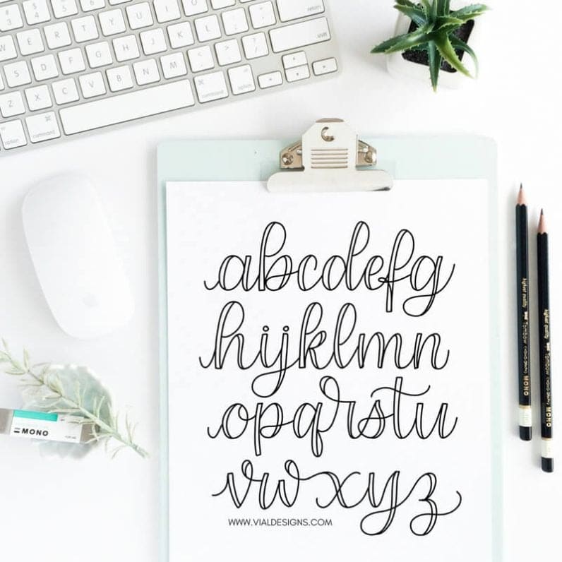 Free Faux Brush Lettering Worksheets