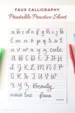 Free Faux Brush Lettering Worksheets