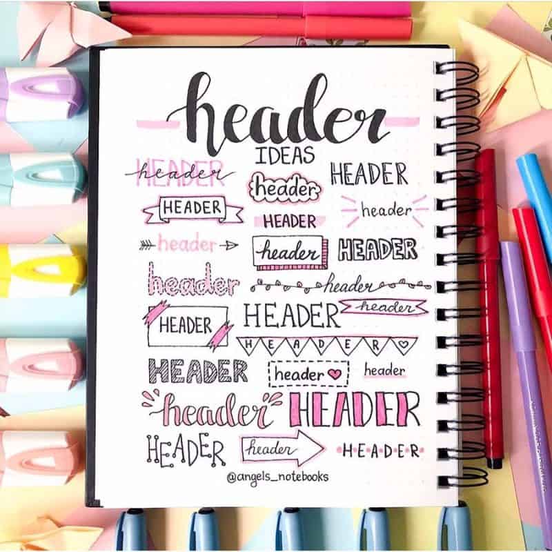 Aesthetic Heading Ideas For Your Bullet Journal