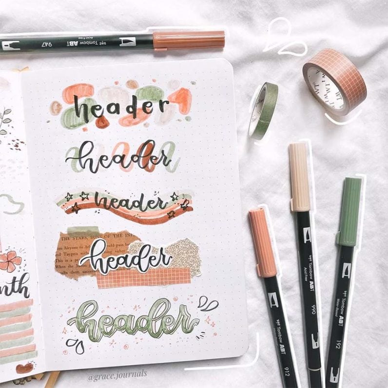 Aesthetic Heading Ideas For Your Bullet Journal