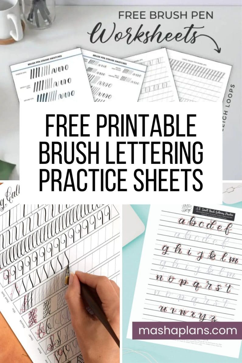 Free Brush Lettering Practice Sheets