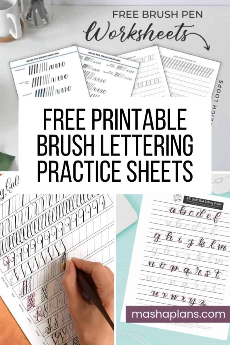 Free Brush Lettering Practice Sheets