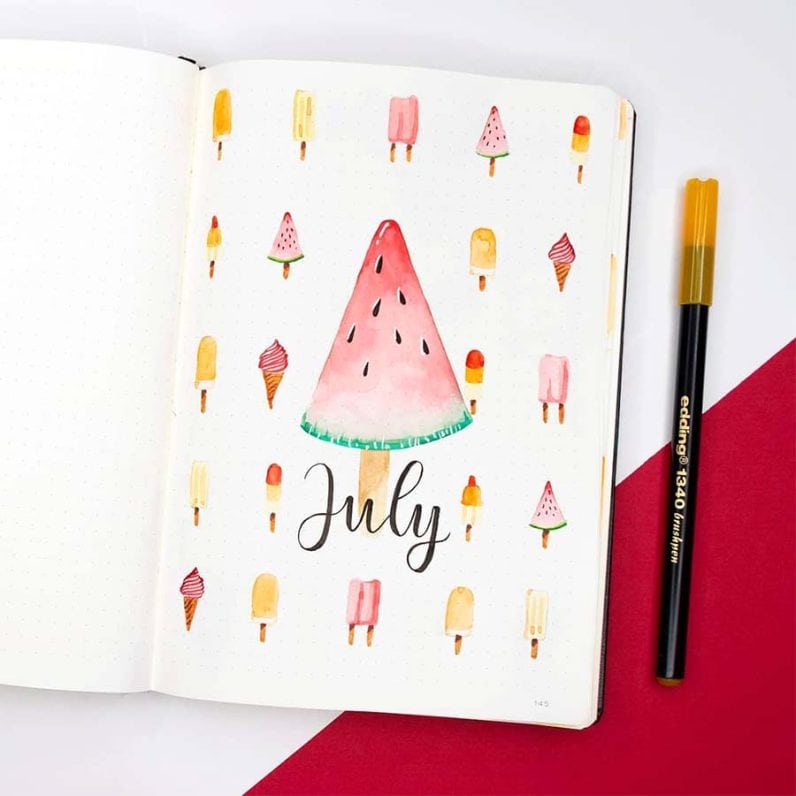 17 Stunning Ice Cream Bullet Journal Cover Page Ideas