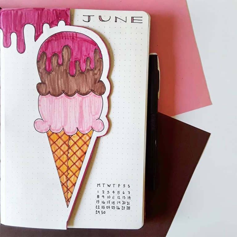 17 Stunning Ice Cream Bullet Journal Cover Page Ideas