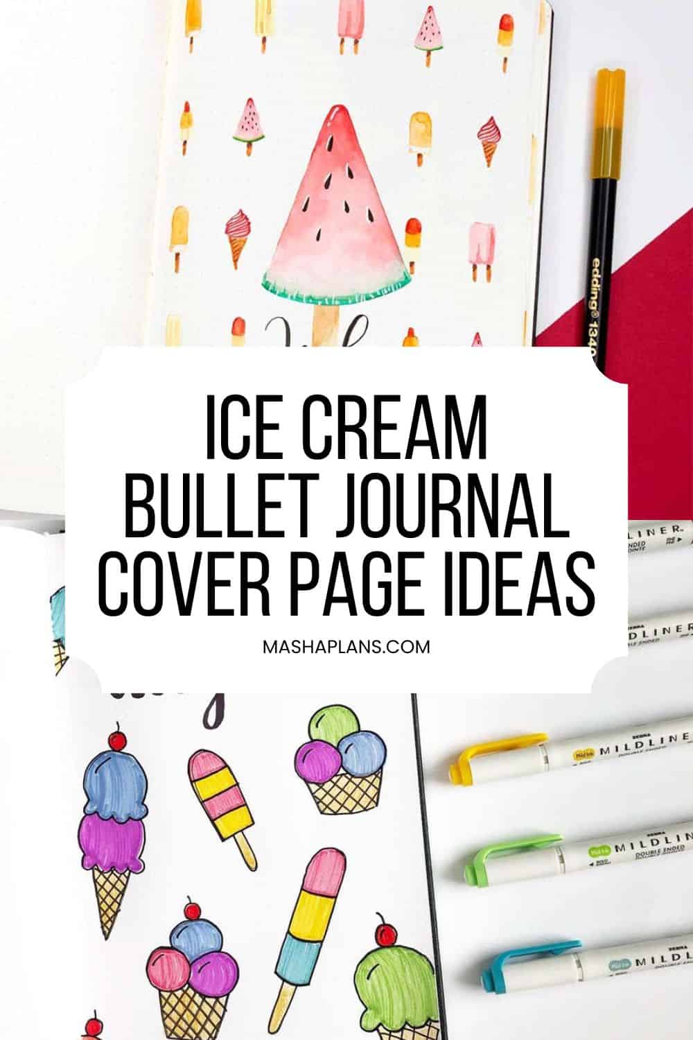 17 Stunning Ice Cream Bullet Journal Cover Page Ideas