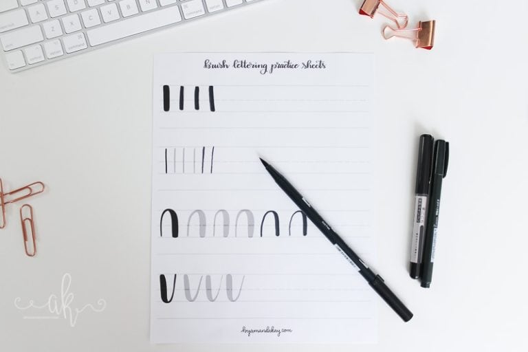 Free Brush Lettering Practice Sheets