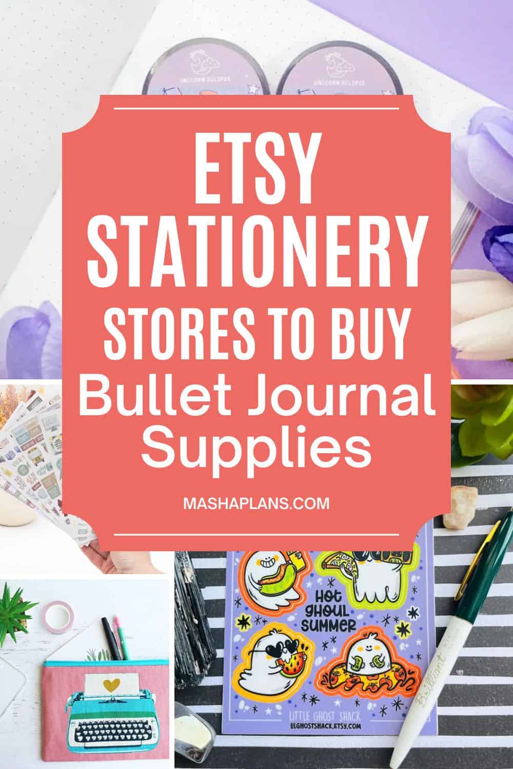 Etsy Stationery Stores For Bullet Journal Supplies