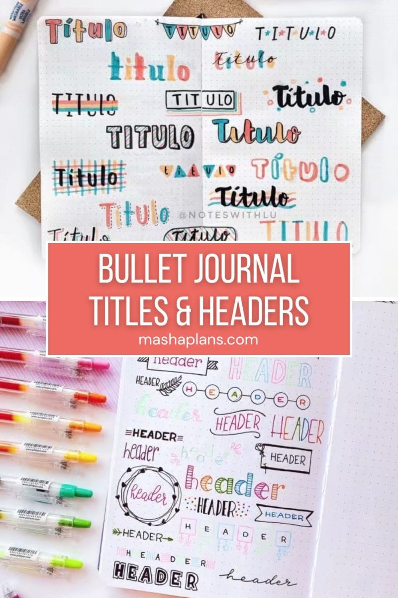 Fun Bullet Journal Titles And Headers