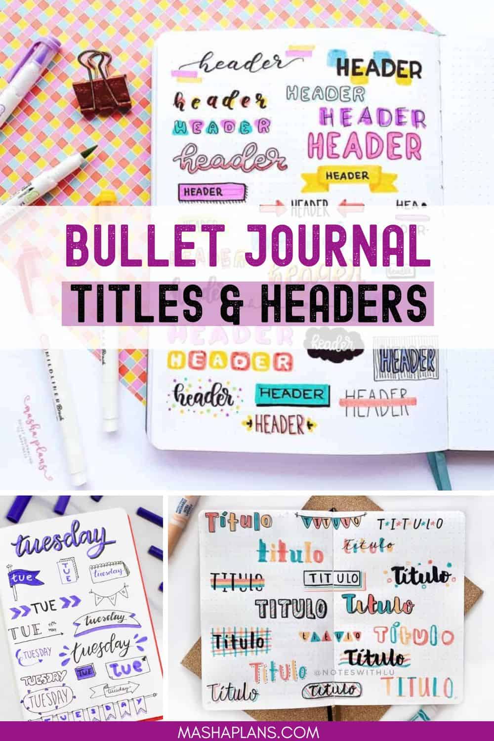 Fun Bullet Journal Titles And Headers