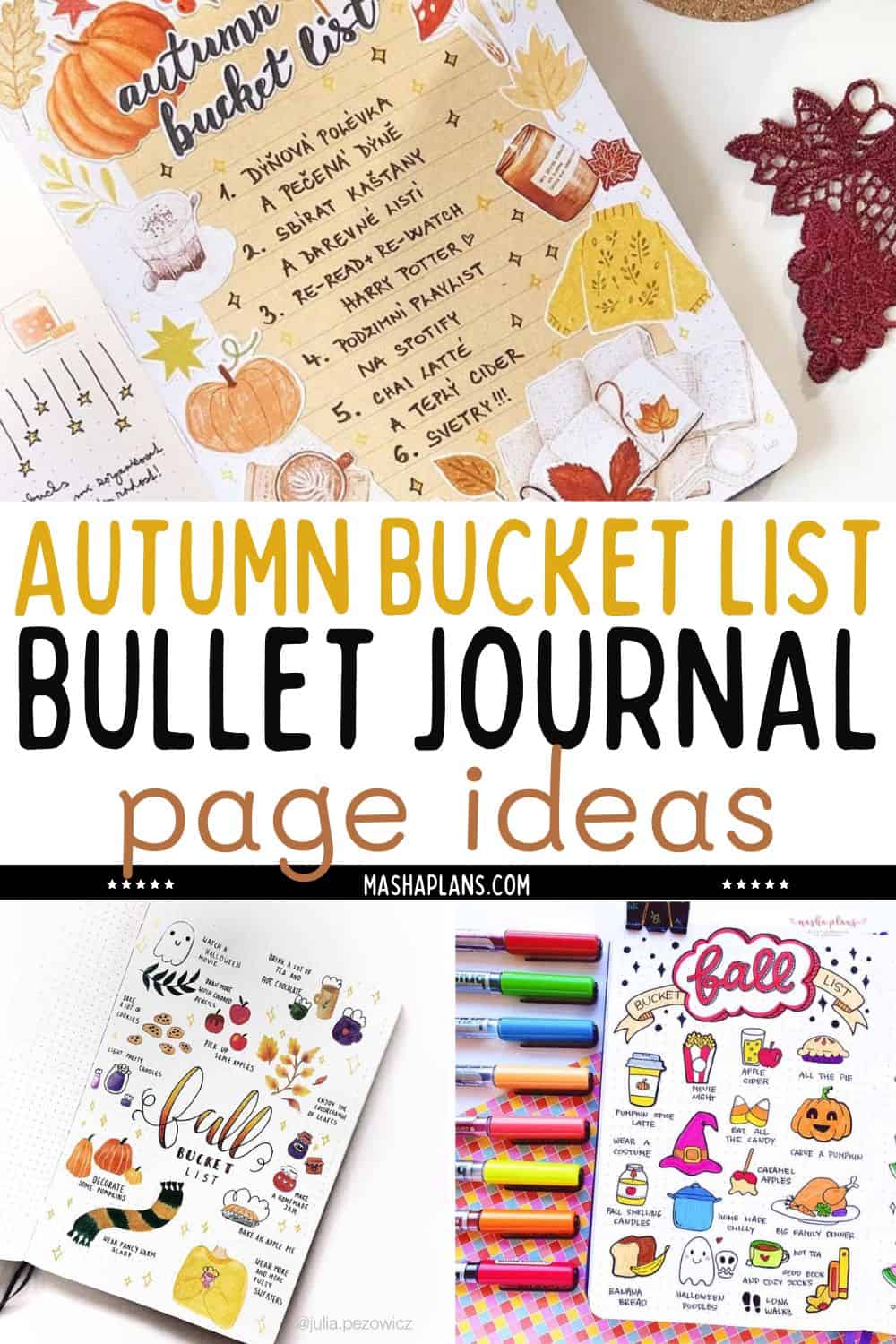 Autumn Bucket List Bullet Journal Page Ideas