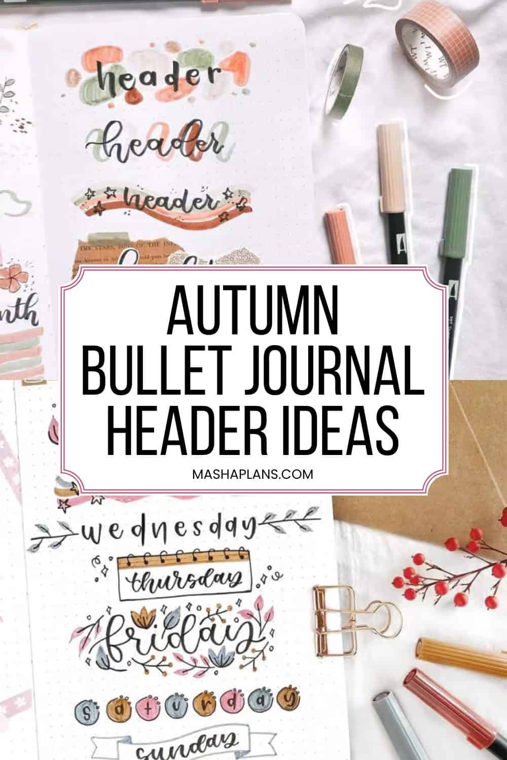 Autumn Bullet Journal Header Ideas