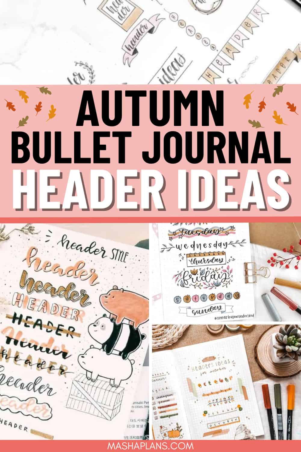 Autumn Bullet Journal Header Ideas