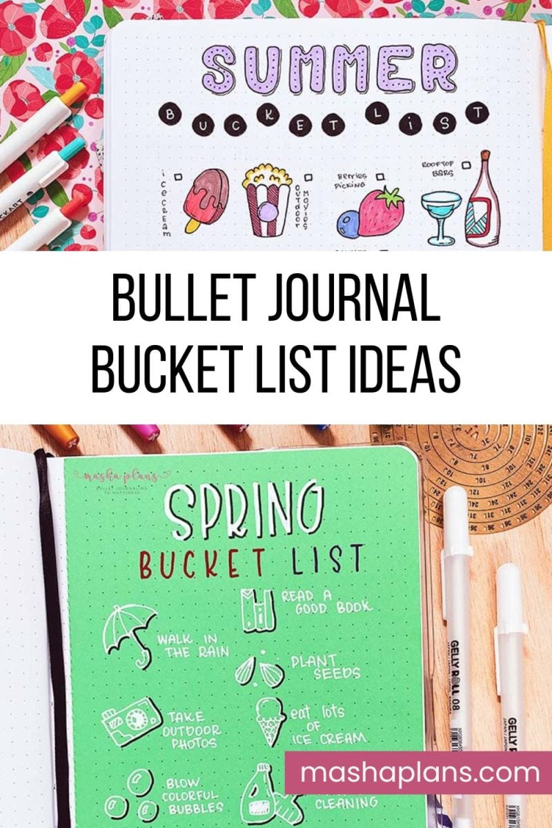 11 Bucket List Bullet Journal Ideas