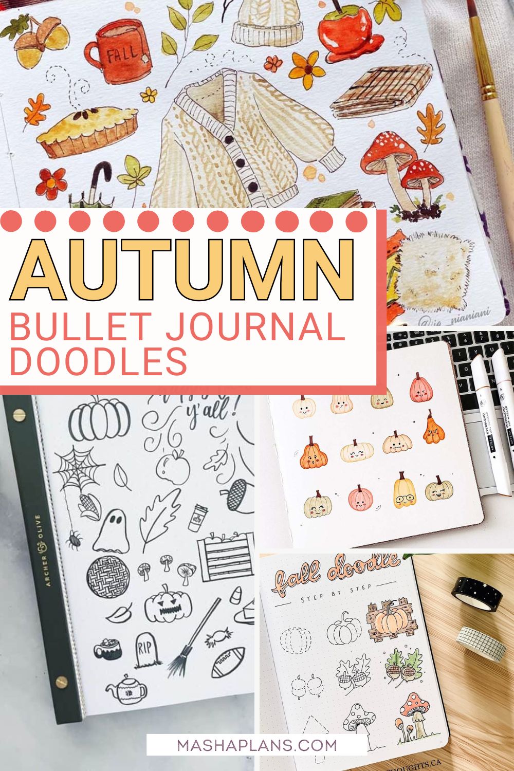 90+ Autumn Bullet Journal Doodles