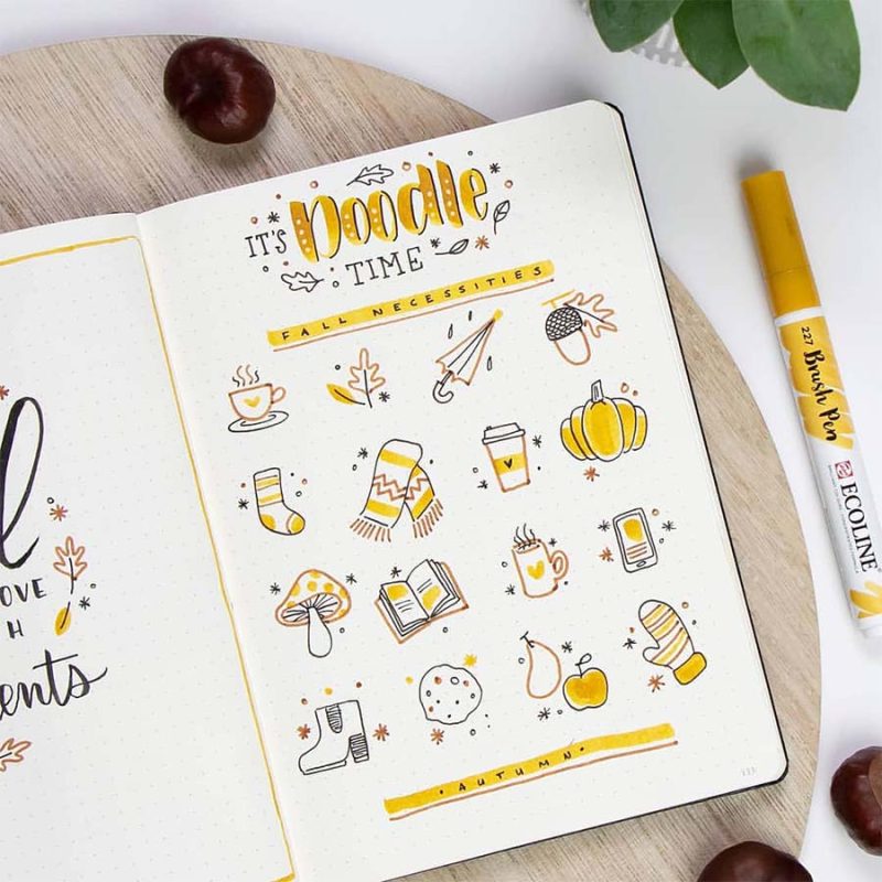 90+ Autumn Bullet Journal Doodles