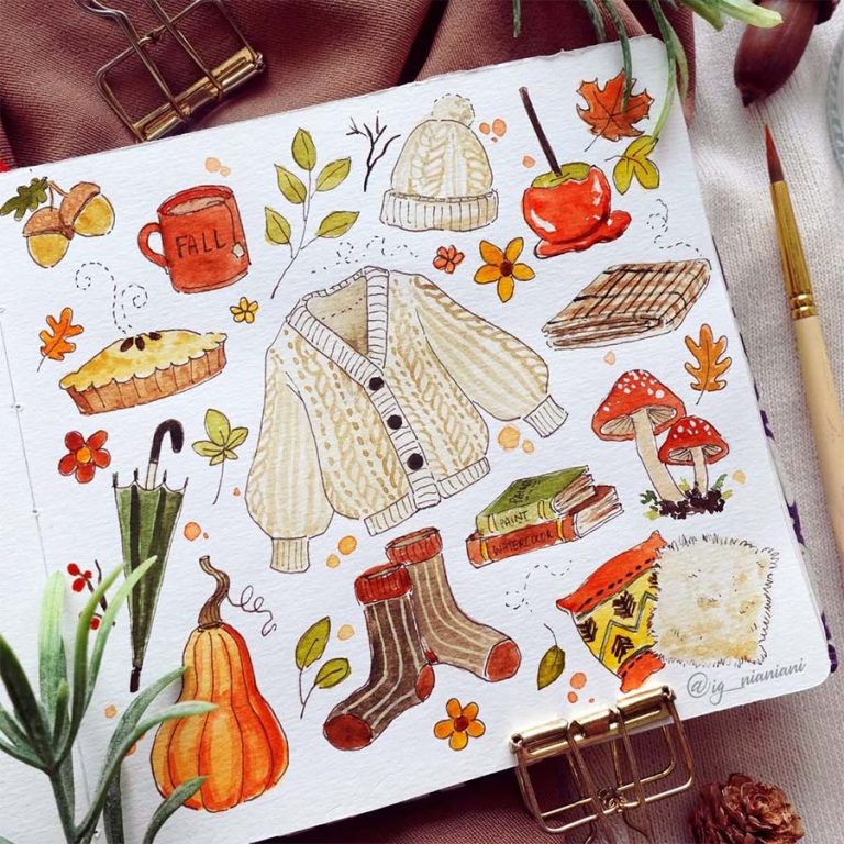 90+ Autumn Bullet Journal Doodles