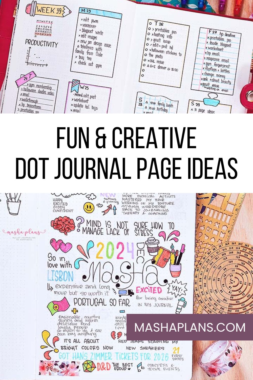 Fun & Creative Dot Journal Page Ideas